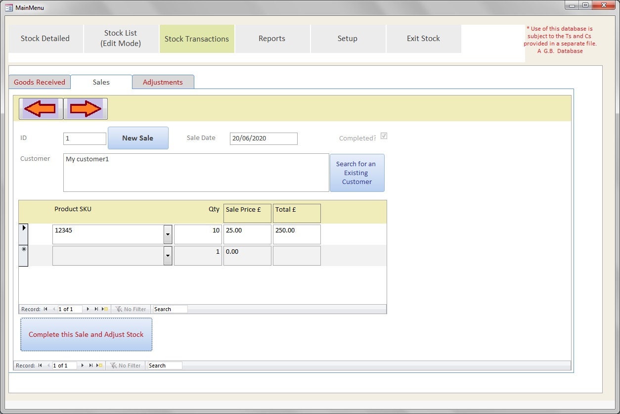 Simple Inventory Stock Control Management Tracker | A Ms-access (2010 ...