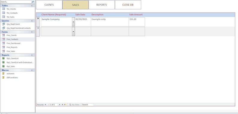 MS Access Client DB - Starter Template: Setup Your Client and Contact ...