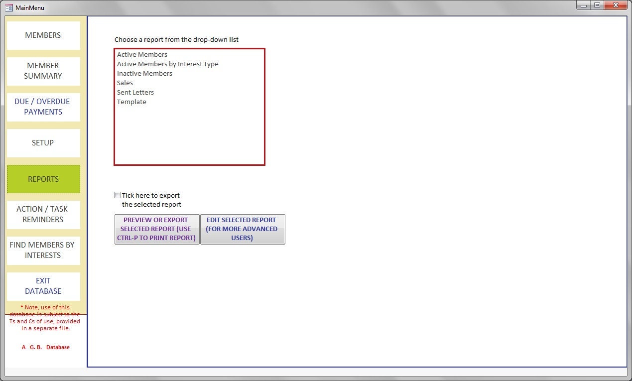 Club / Membership Manager Ms-access Database Template. Helps to Keep ...