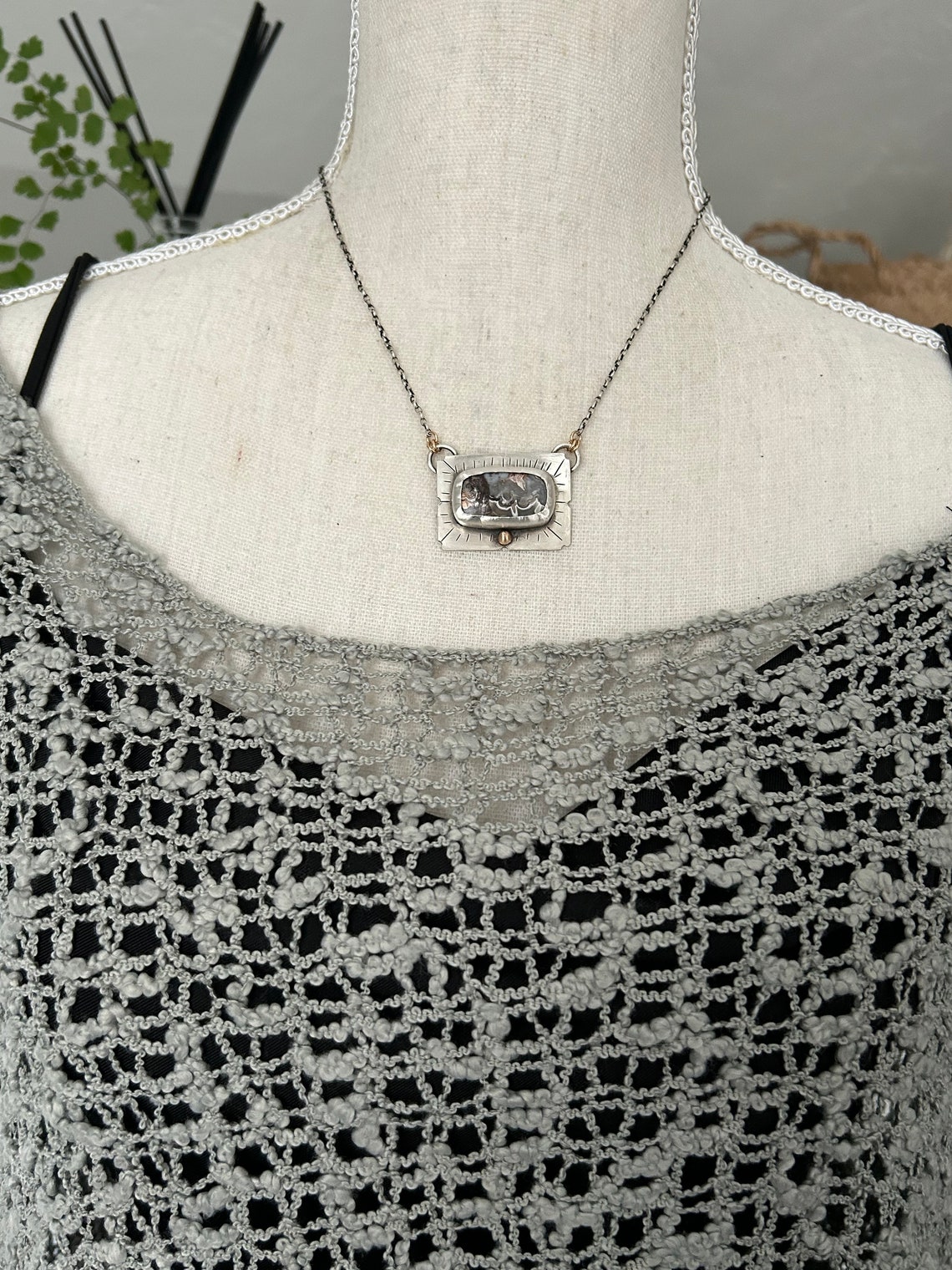 Crazy Lace Agate Necklace Sterling Necklace Artisan Necklace Boho Necklace Statement Necklace ...