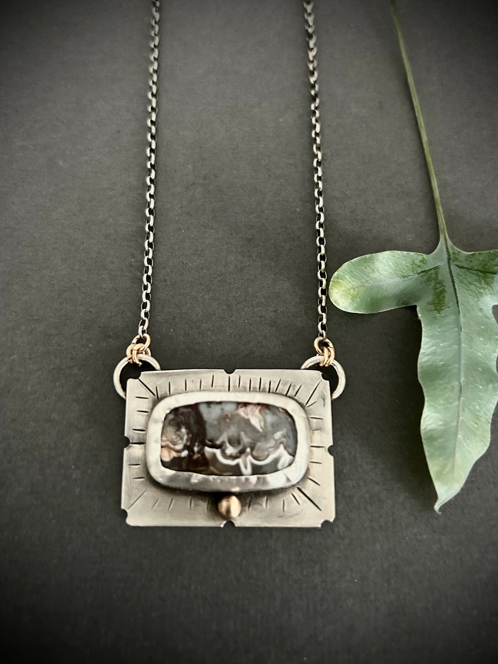 Crazy Lace Agate Necklace Sterling Necklace Artisan Necklace Boho ...