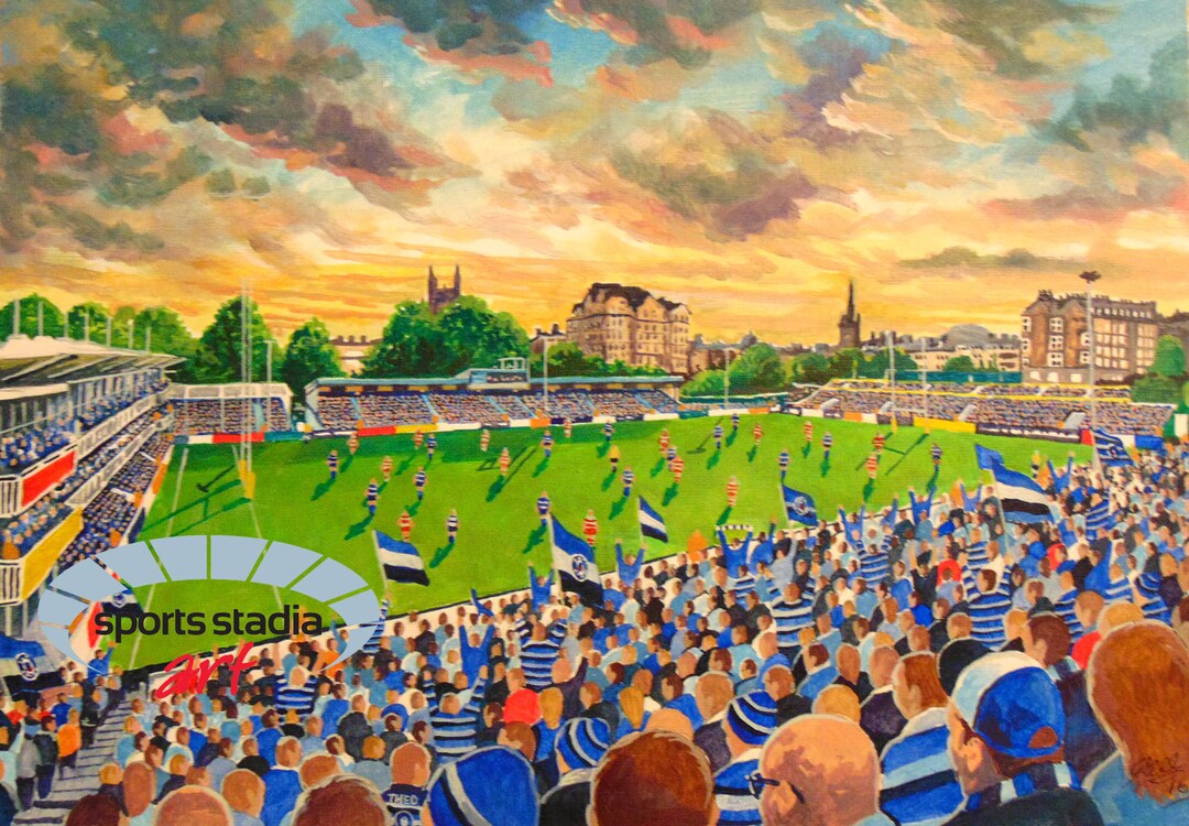 Bath Rugby Union - Recreation Ground Stadium Art Print - Etsy UK