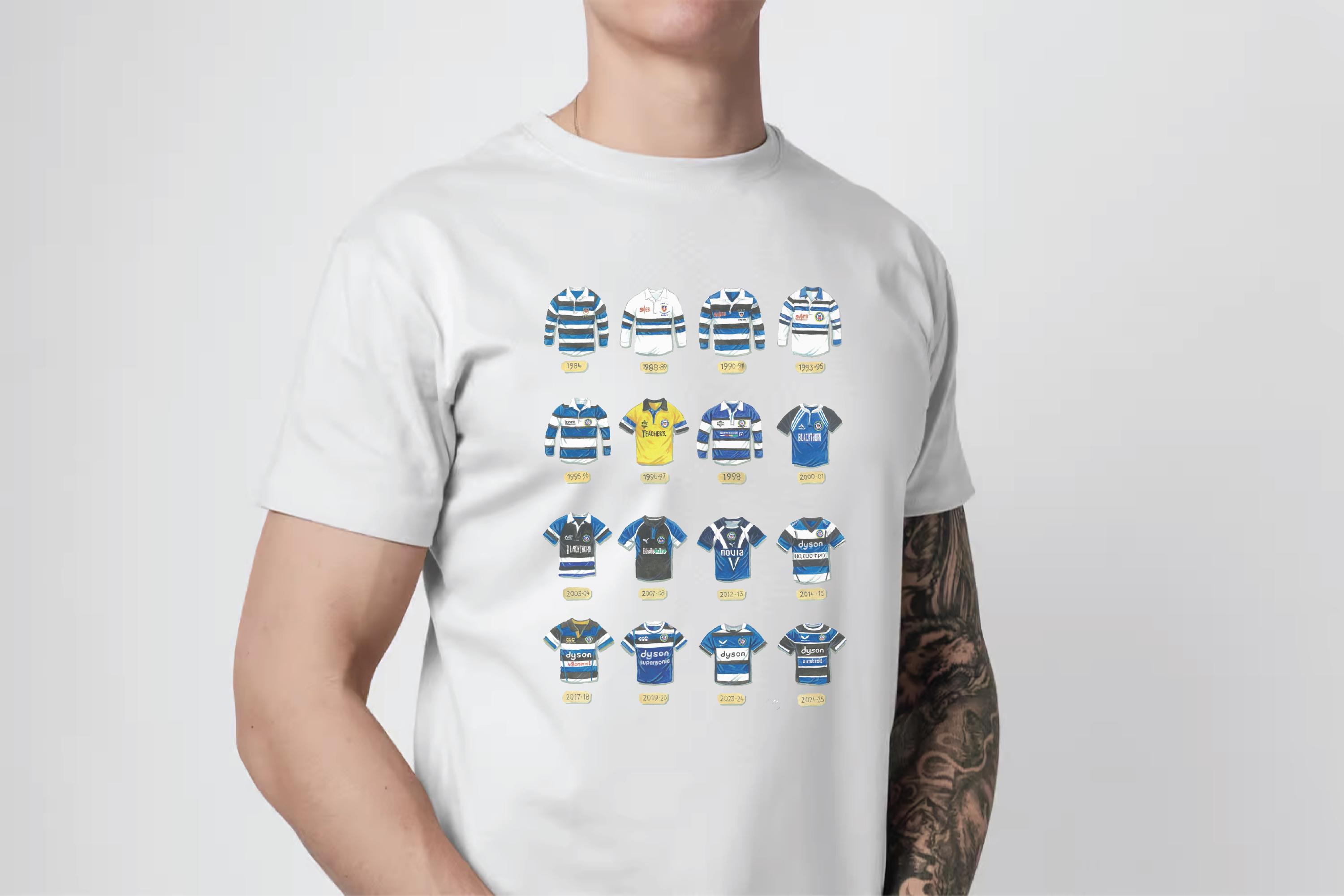 Bath Rugby Union Retro Rugby Shirts T-shirt - Etsy UK
