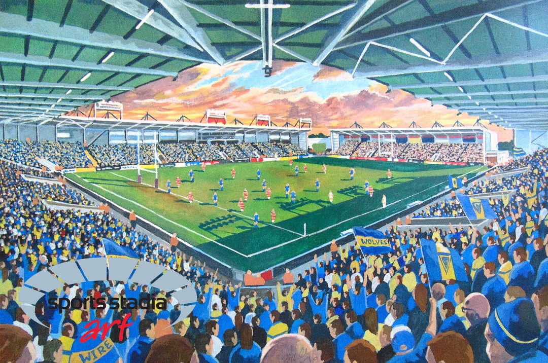 Warrington Wolves Rugby League Club - Halliwell Jones Stadium Art Print ...