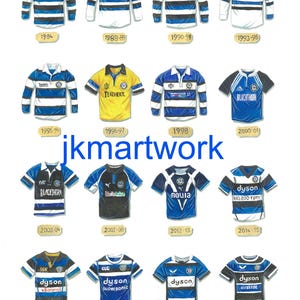 Bath Rugby Union Retro Rugby Shirts T-shirt - Etsy UK