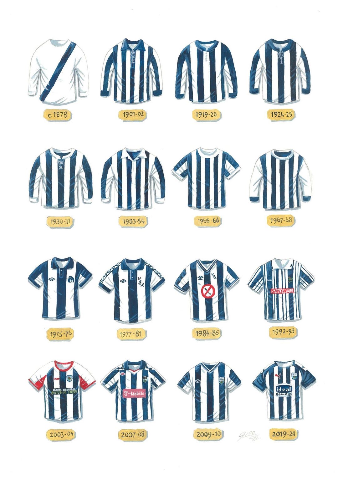 West Bromwich Albion FC Retro Football Shirts T-shirt - Etsy UK