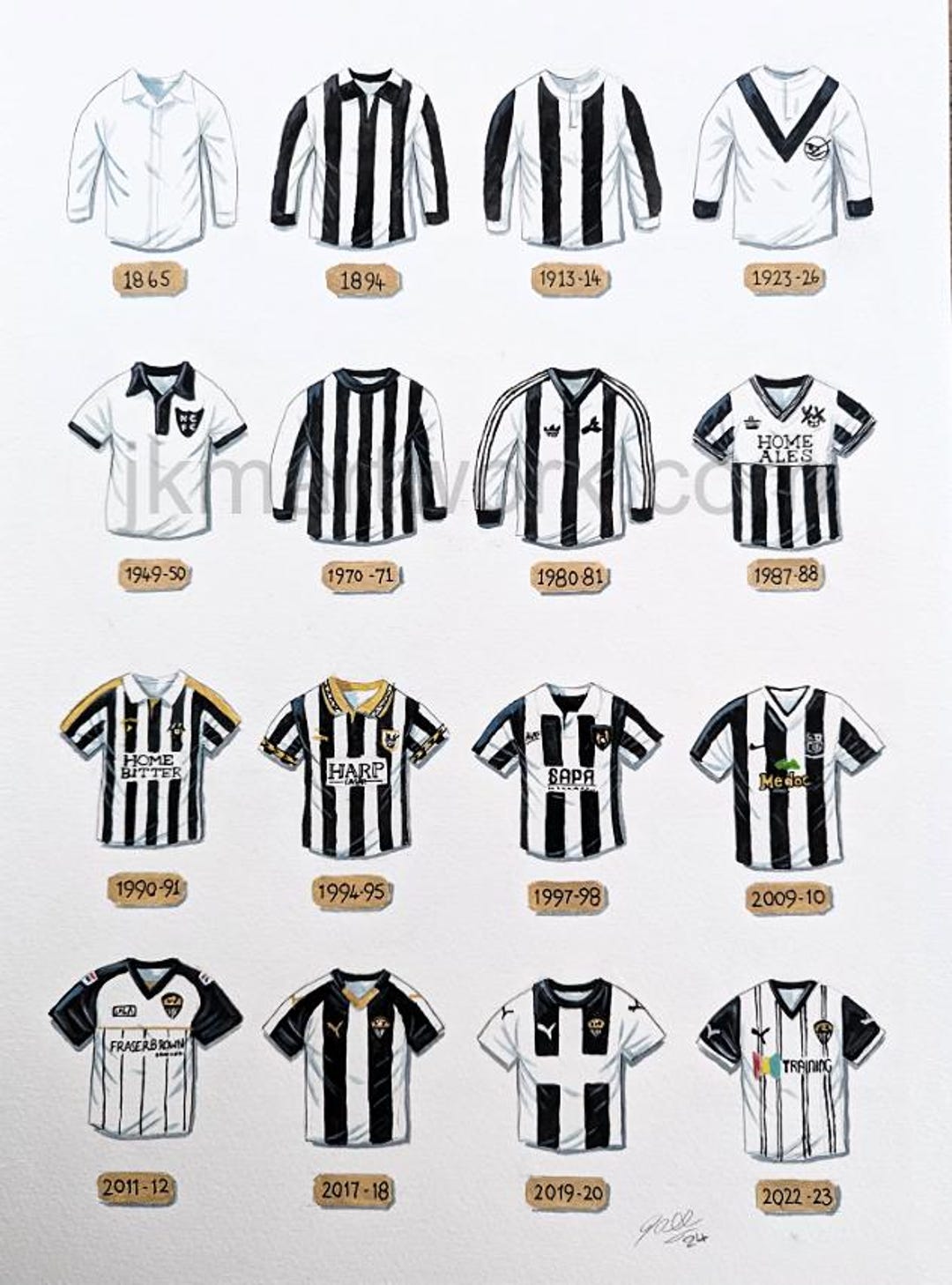 Notts County FC Retro Football Shirts T-shirt - Etsy