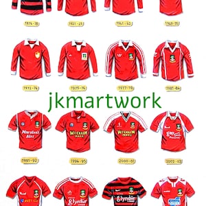 Wrexham FC Retro Football Shirts T-shirt - Etsy UK