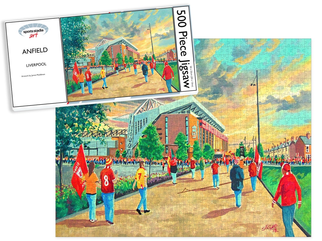 Anfield Stadium 'going to the Match' Fine Art Jigsaw Puzzle Liverpool ...