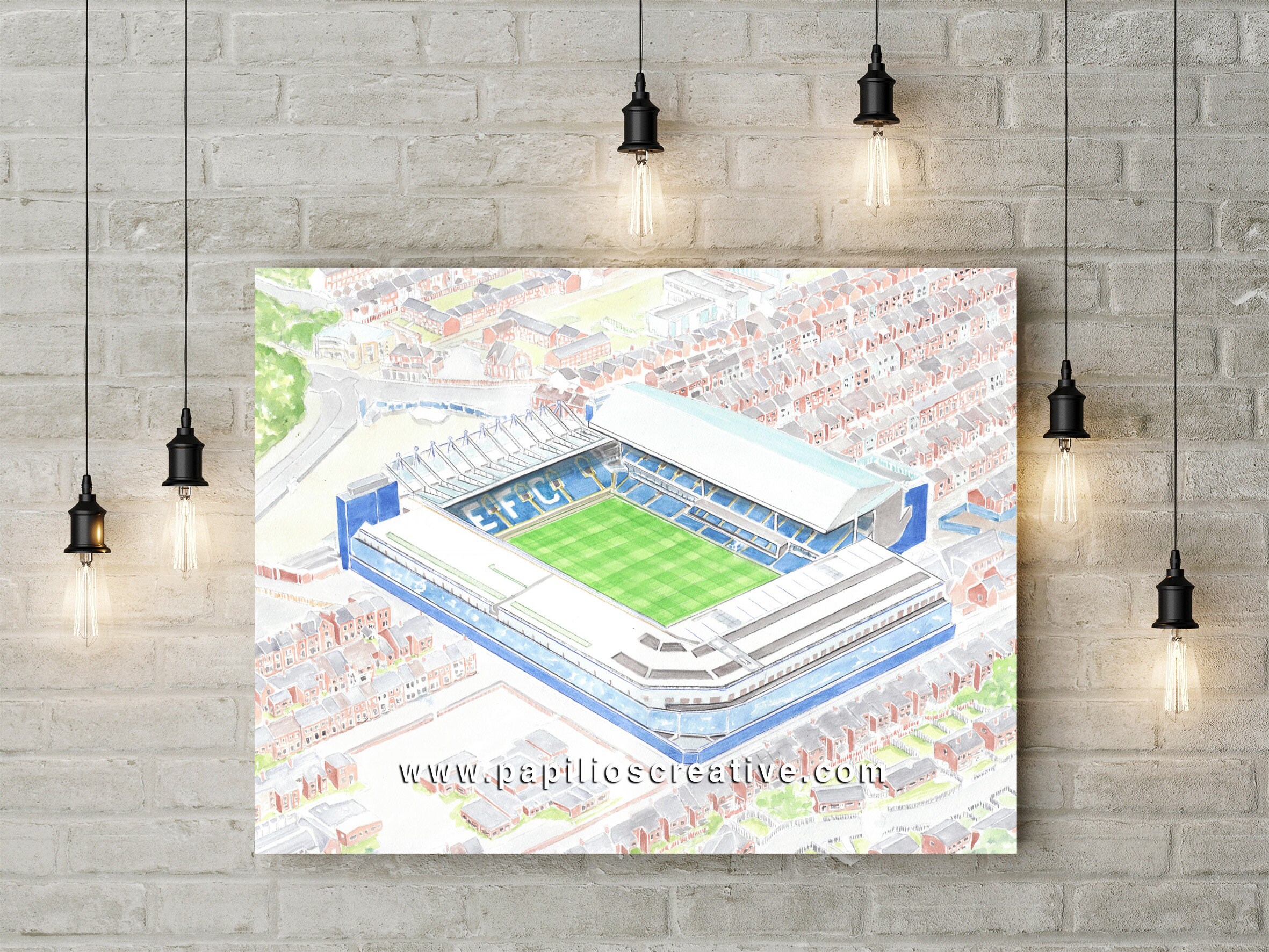 Goodison Park Stadium Fine Art Canvas Print Everton Football - Etsy