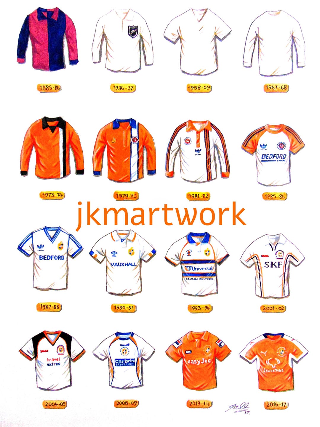Luton Town FC Retro Football Shirts T-shirt - Etsy UK