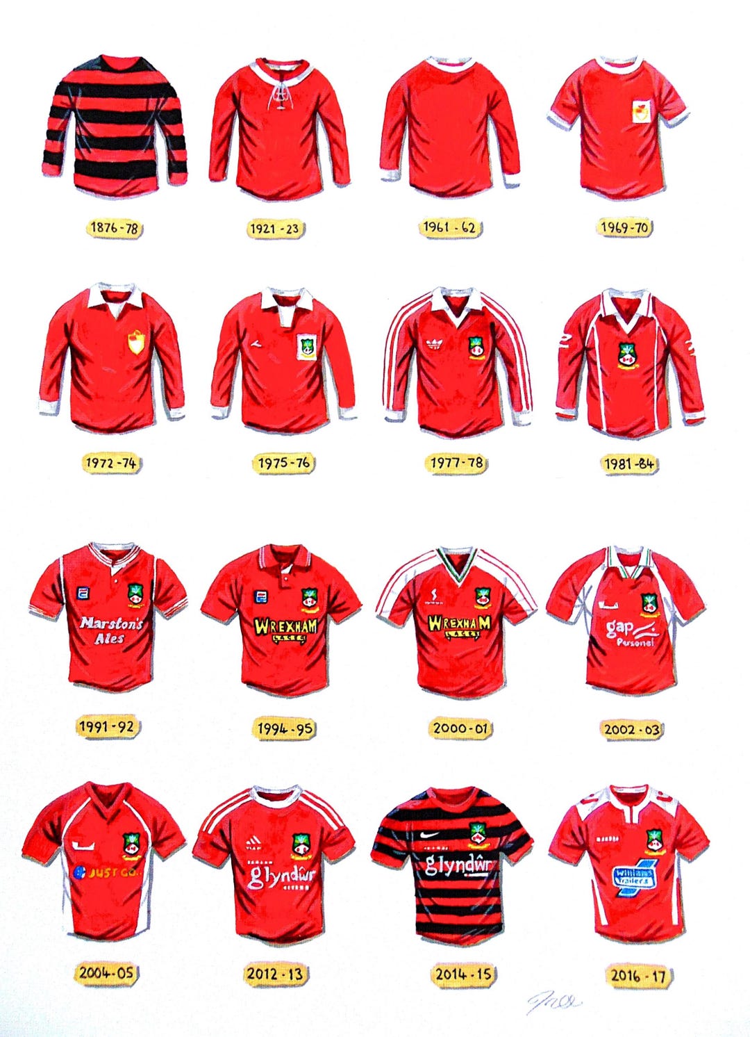 Wrexham FC Retro Football Shirts T-shirt - Etsy UK
