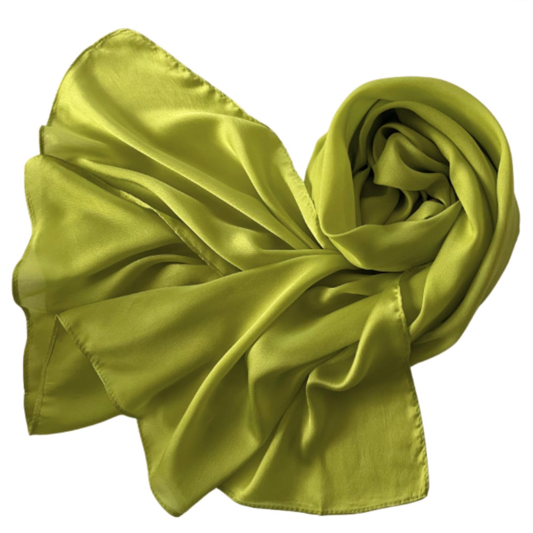 Lime Green Silk Scarf, Green Silk Scarf, Silk Scarf, Green Silk Gift ...