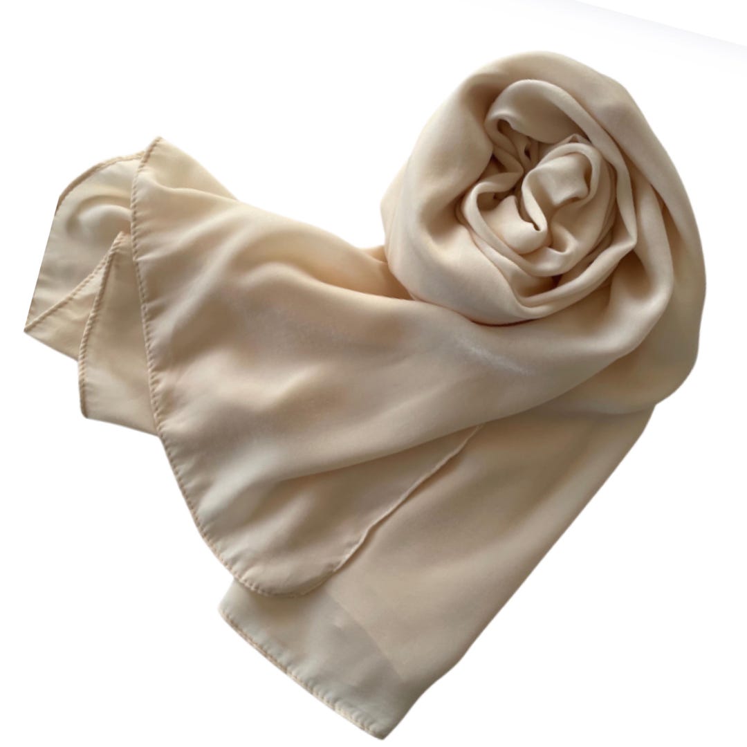 Cream Silk Scarf Wrap, Silk Sheen Scarf, Cream Scarves, Silk Scarf ...