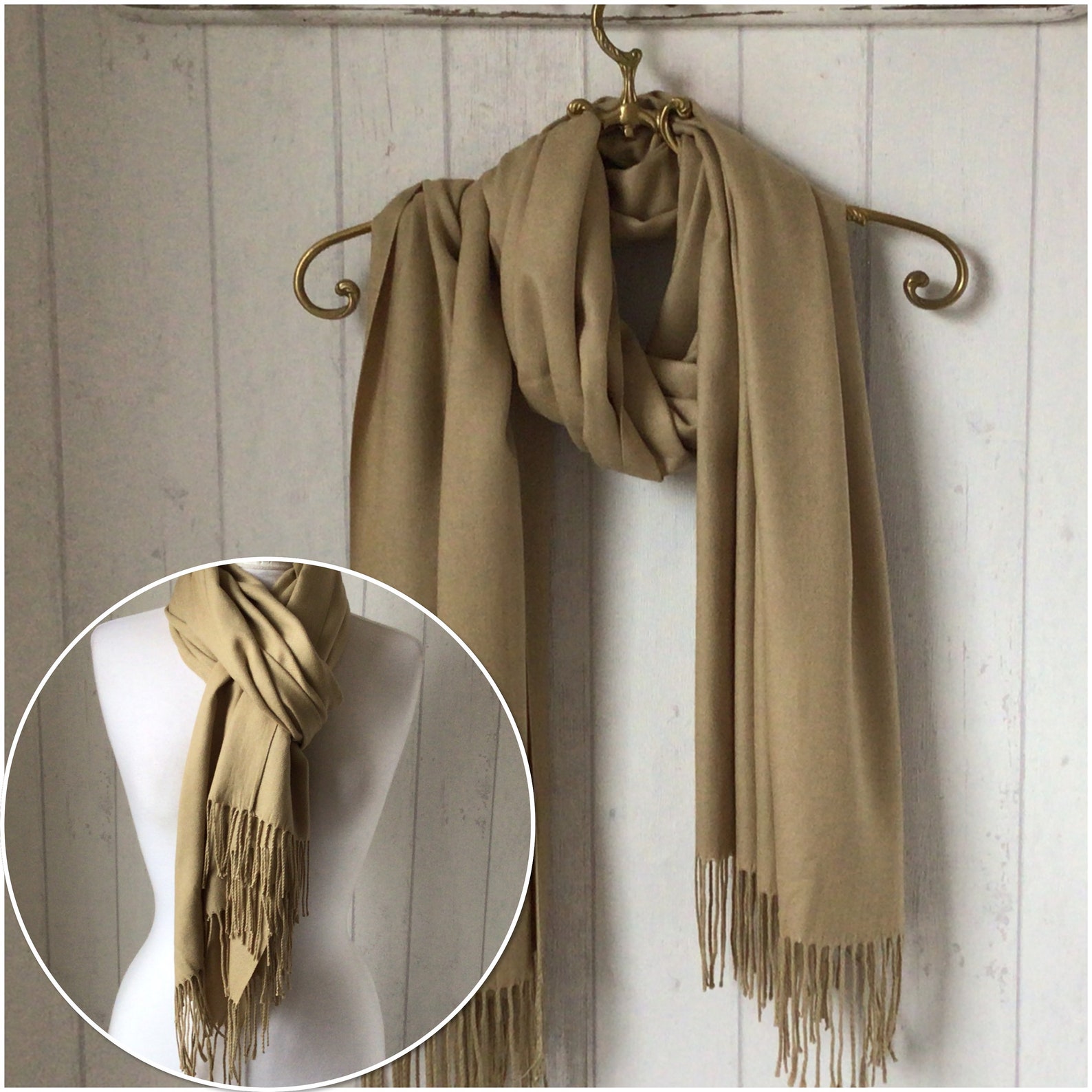 Dark Beige Wool Pashmina / Beige Shawl / Beige Woollen Wedding - Etsy ...