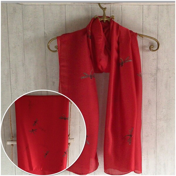 Dragonfly Silk Scarf - Etsy