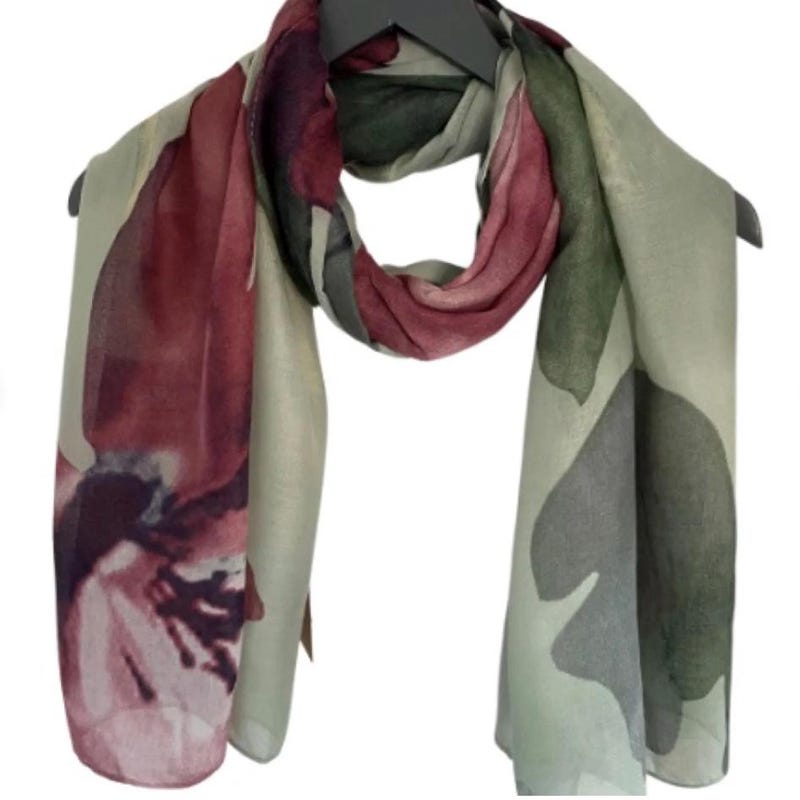 Floral Sea Green Scarf - Etsy UK