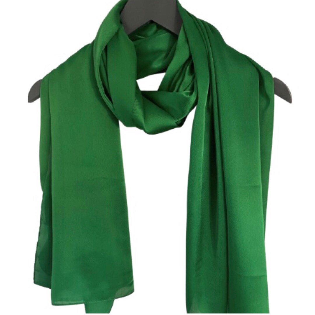 EMERALD GREEN SILK Scarf, Green Silk Scarf, Silk Scarf, Green Silk Gift ...