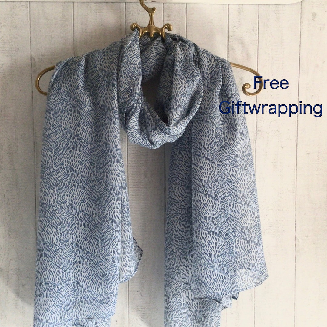 BLUE SCARVES / Blue White Specks Scarf / Blue/white Speck Scarf ...