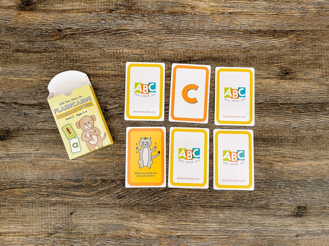 ABC See, Hear, Do Flashcards: Lowercase Letters Level 2 - Etsy UK