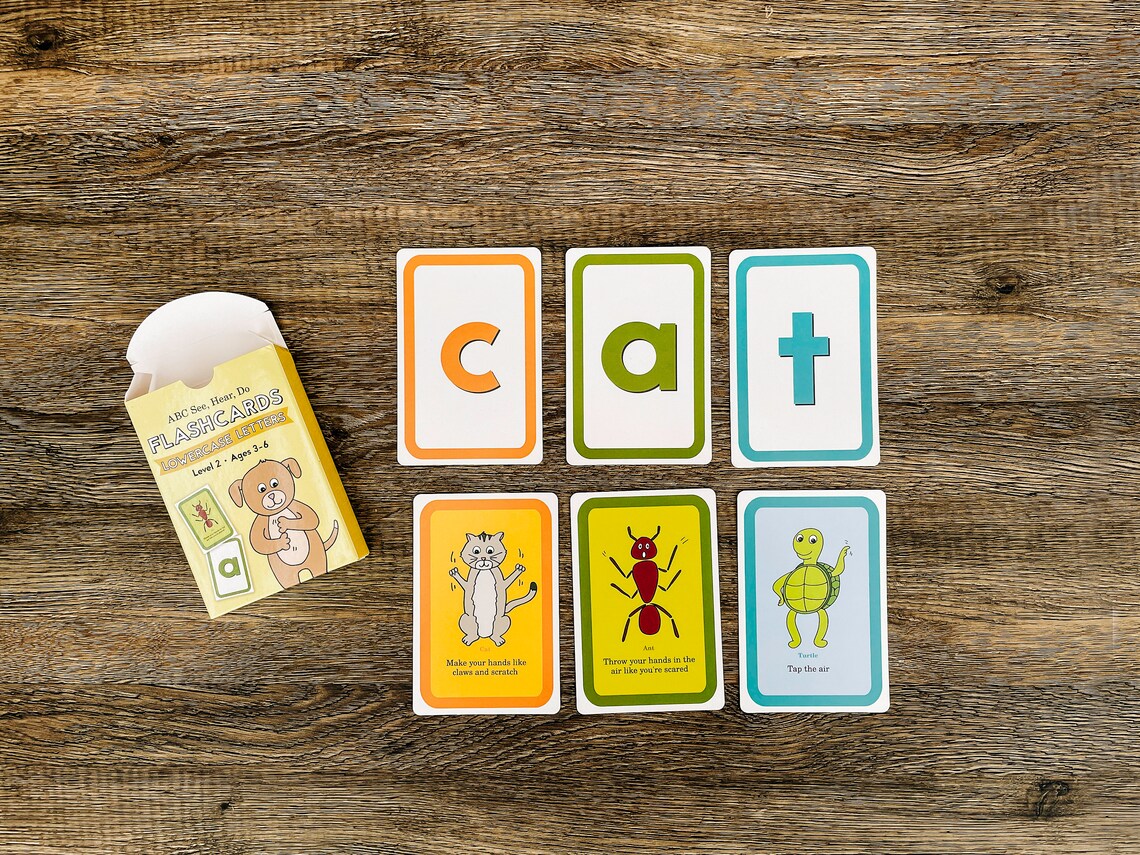 ABC See, Hear, Do Flashcards: Lowercase Letters Level 2 - Etsy UK