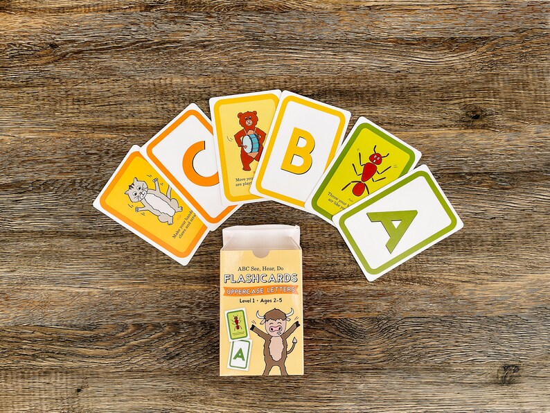 ABC See, Hear, Do Flashcards: Uppercase Letters Level 1 - Etsy