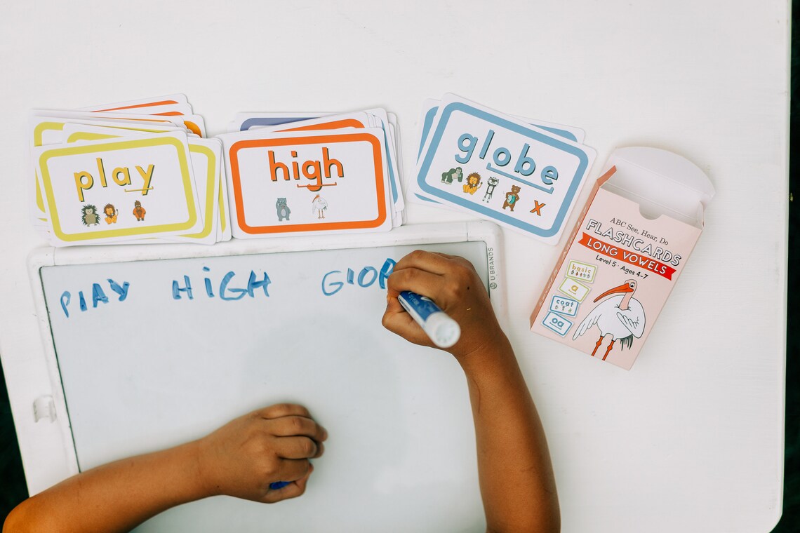 ABC See, Hear, Do Flashcards: Long Vowels Level 5 - Etsy