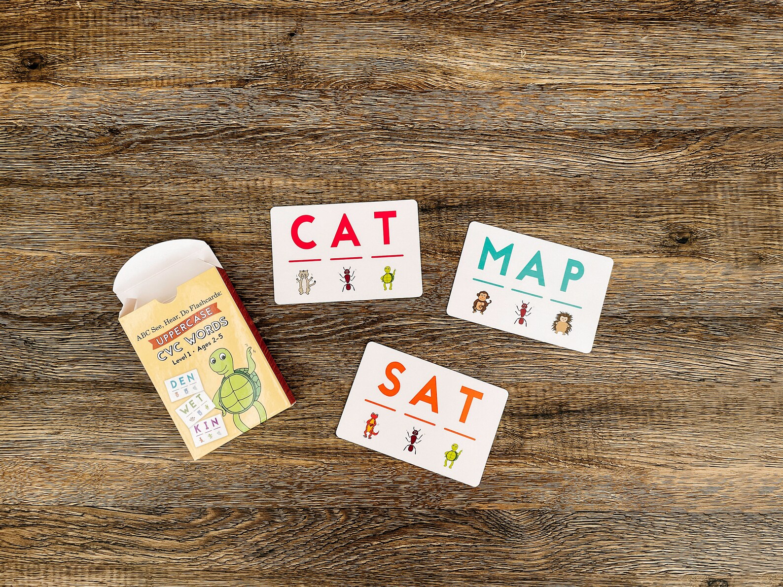 ABC See, Hear, Do Flashcards: Uppercase CVC Words Level 1 - Etsy