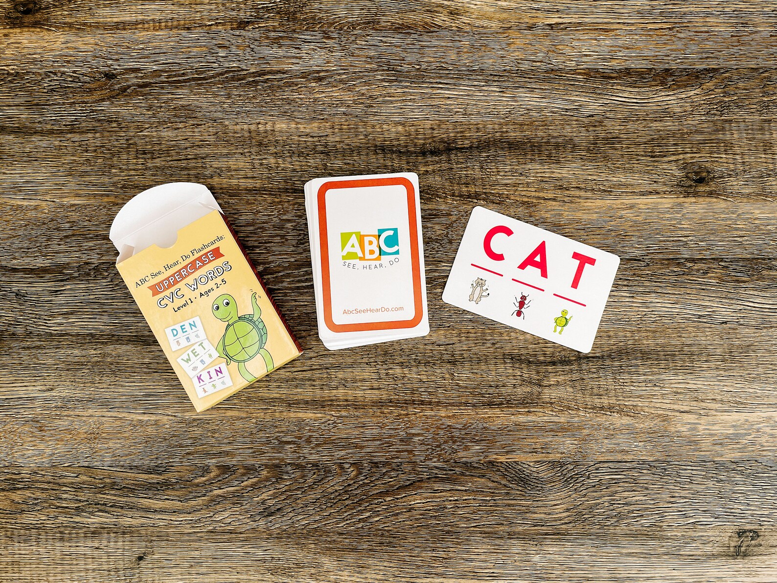 ABC See, Hear, Do Flashcards: Uppercase CVC Words Level 1 - Etsy