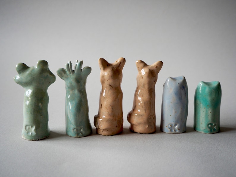 SMALL FOREST ANIMALS, Stoneware Ceramics, Tiny Ceramic Figurines, Small ...