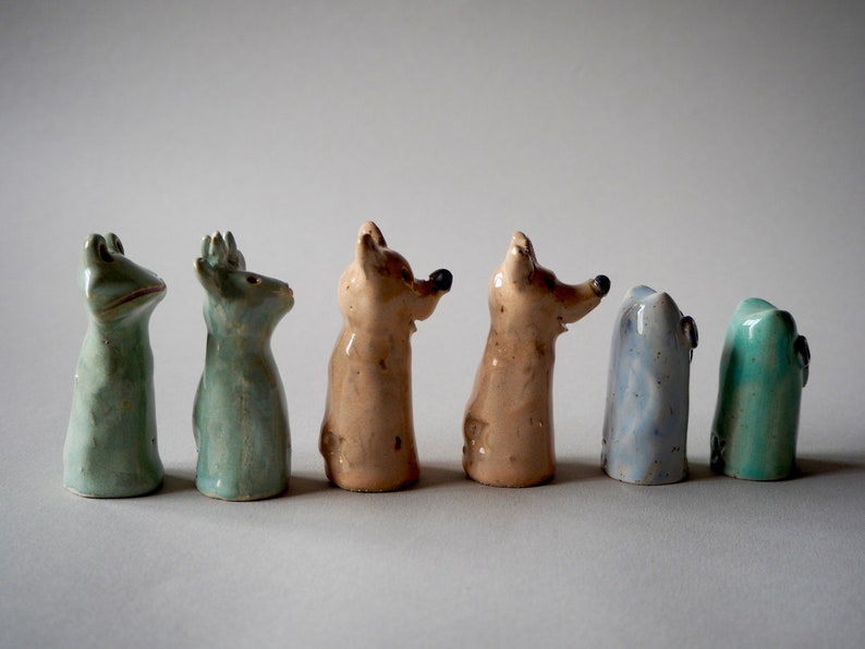 SMALL FOREST ANIMALS, Stoneware Ceramics, Tiny Ceramic Figurines, Small ...