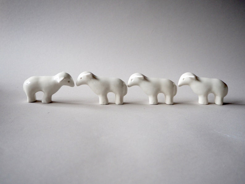 SMALL SHEEP FIGURINE Porcelain Sculpture Tiny Ceramic - Etsy