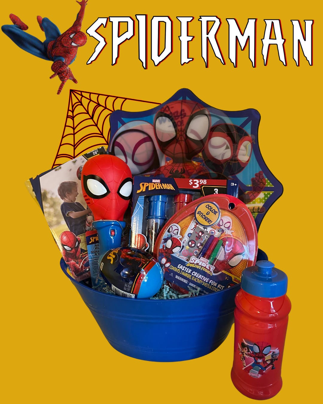 Personalized Spiderman Theme Easter Basket, Spider Gift Baskets ...