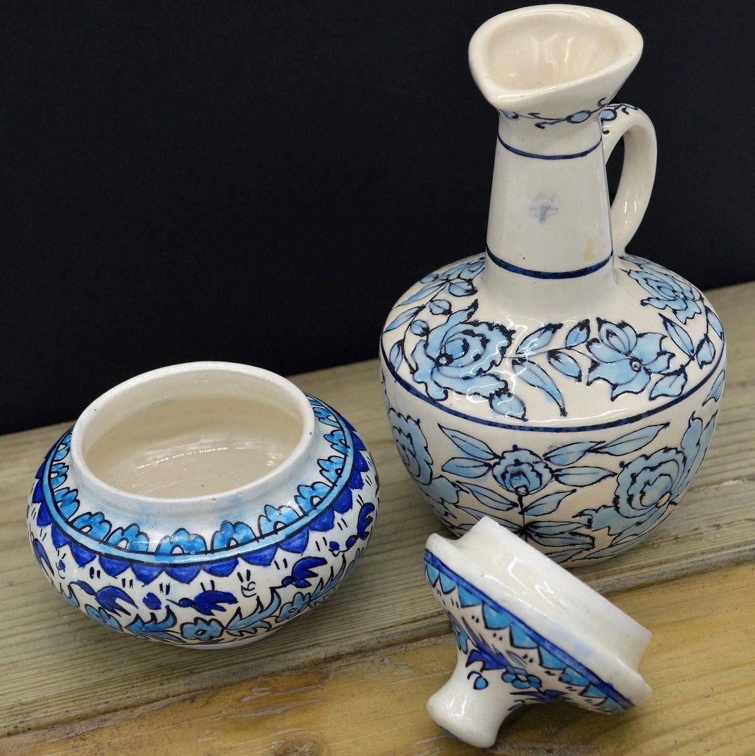 Vintage Islamic Art Pottery, Turkish Ceramic Lidded Jar, Kutahya ...