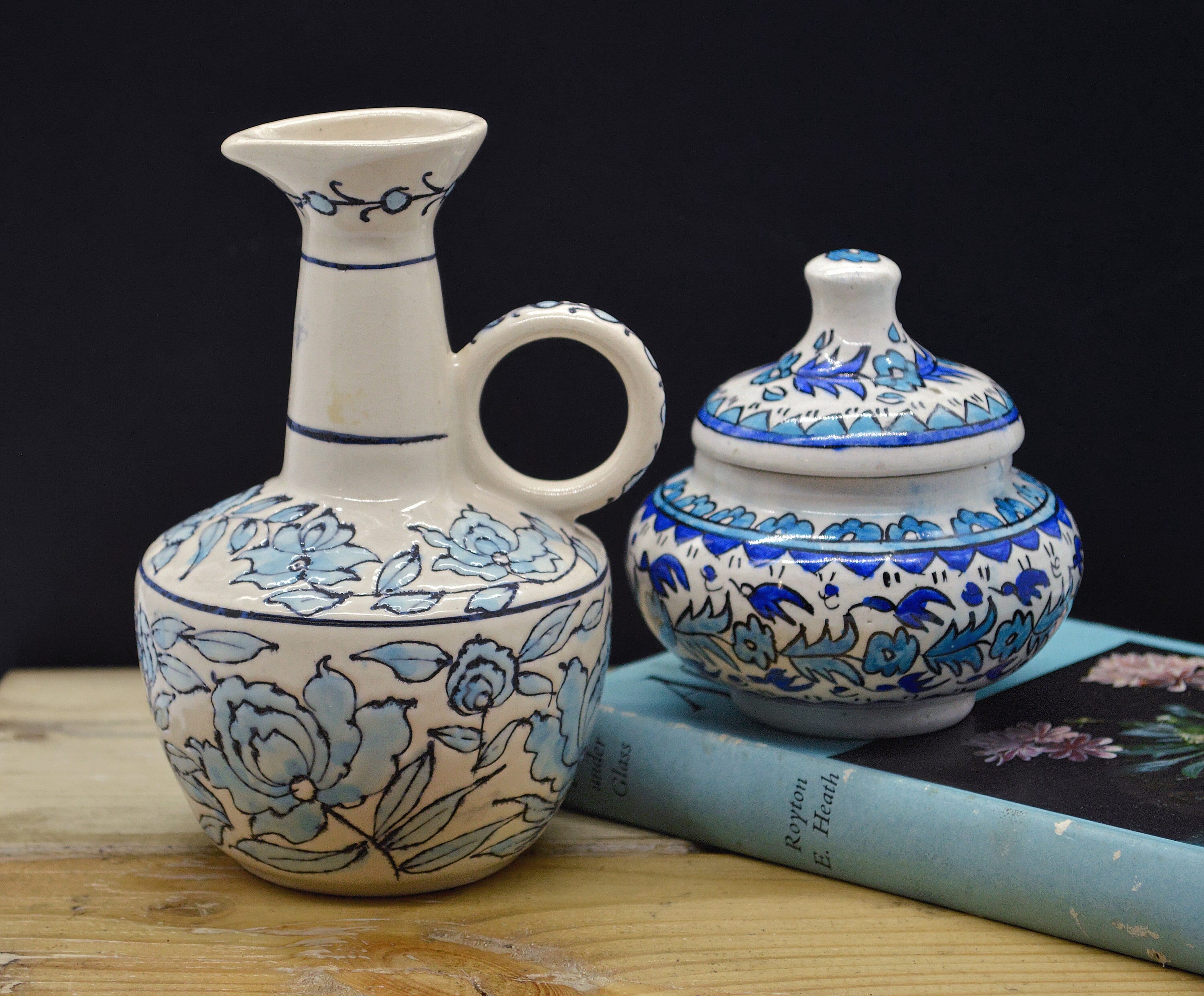 Vintage Islamic Art Pottery, Turkish Ceramic Lidded Jar, Kutahya ...