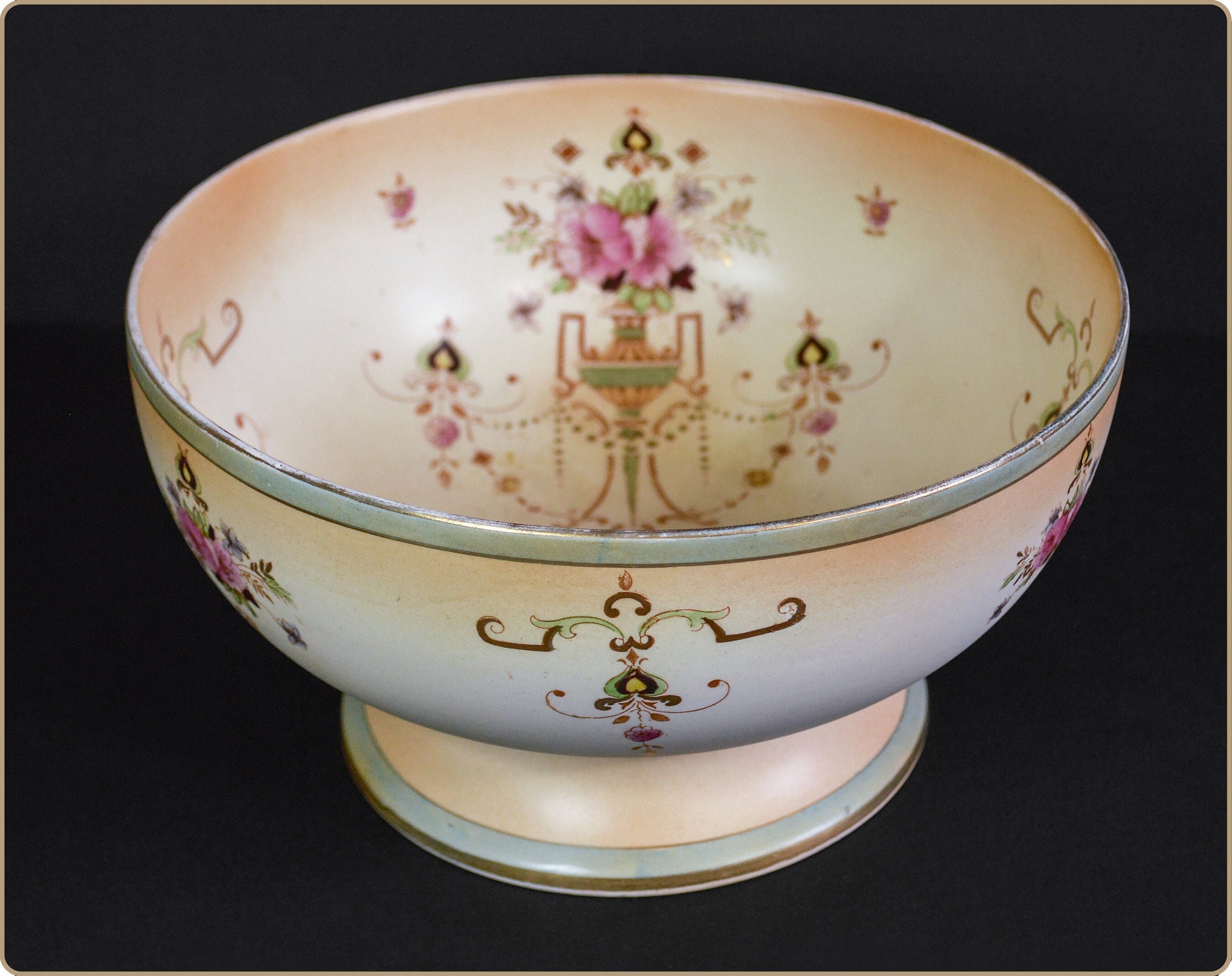 Crown Devon Fielding Dora Porcelain Pedestal Bowl Art Deco Bowl English ...