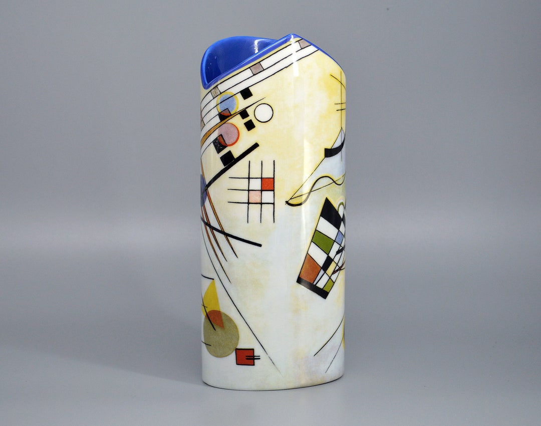 Ceramic Vase With Kandinsky Print Abstract Vase Gift for - Etsy