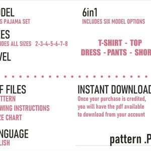 PDF Sewing Pattern | Girls Pajama | Pattern Pajama | Shirt | Pants ...
