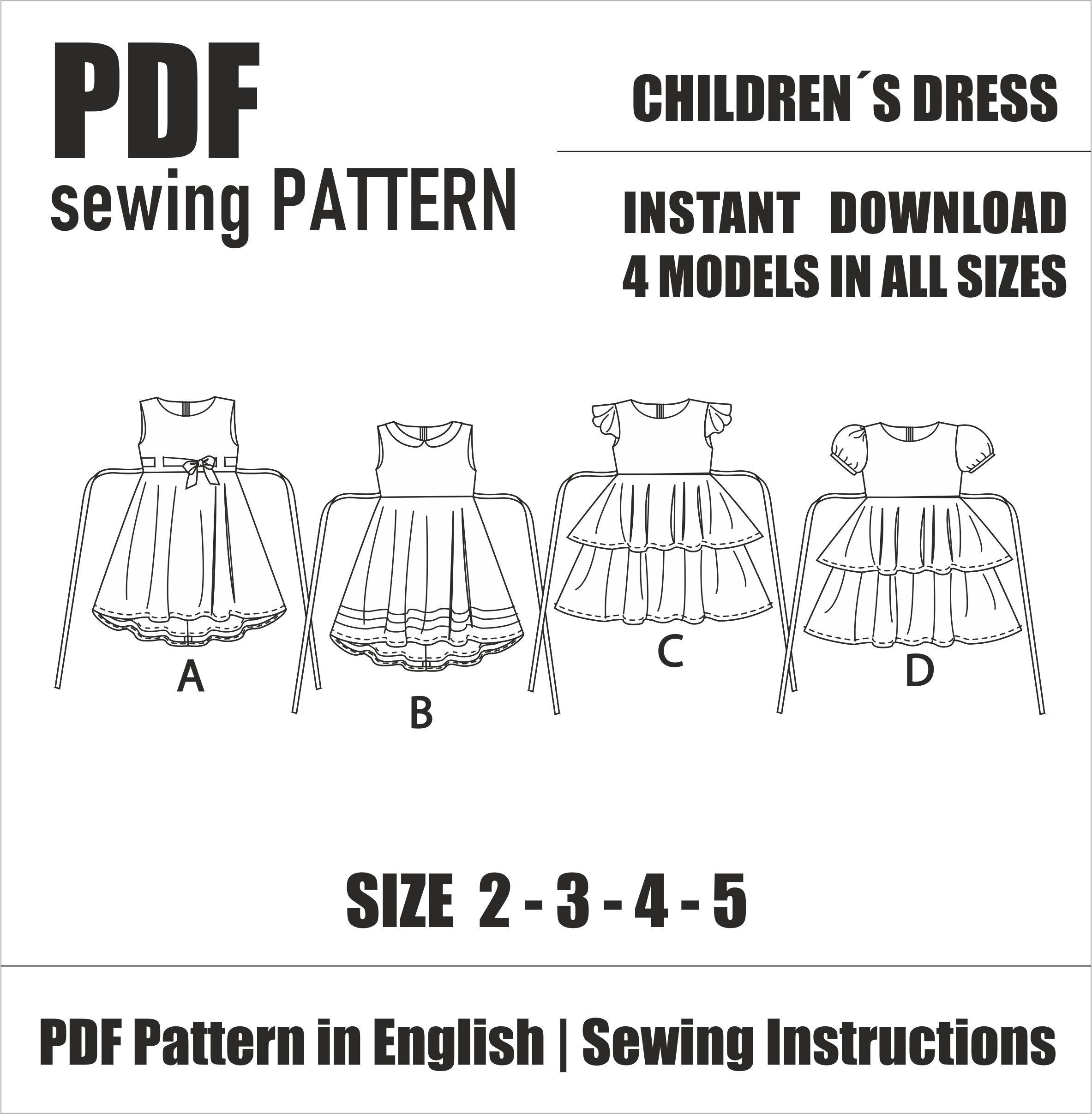 PDF Sewing Pattern | Children's Dress Pattern | Pattern for Kids | Kids ...