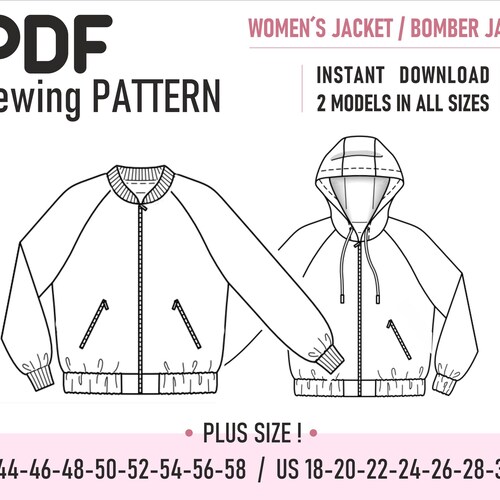 PDF Bomber Jacket Pattern Instant Download Intermediate - Etsy