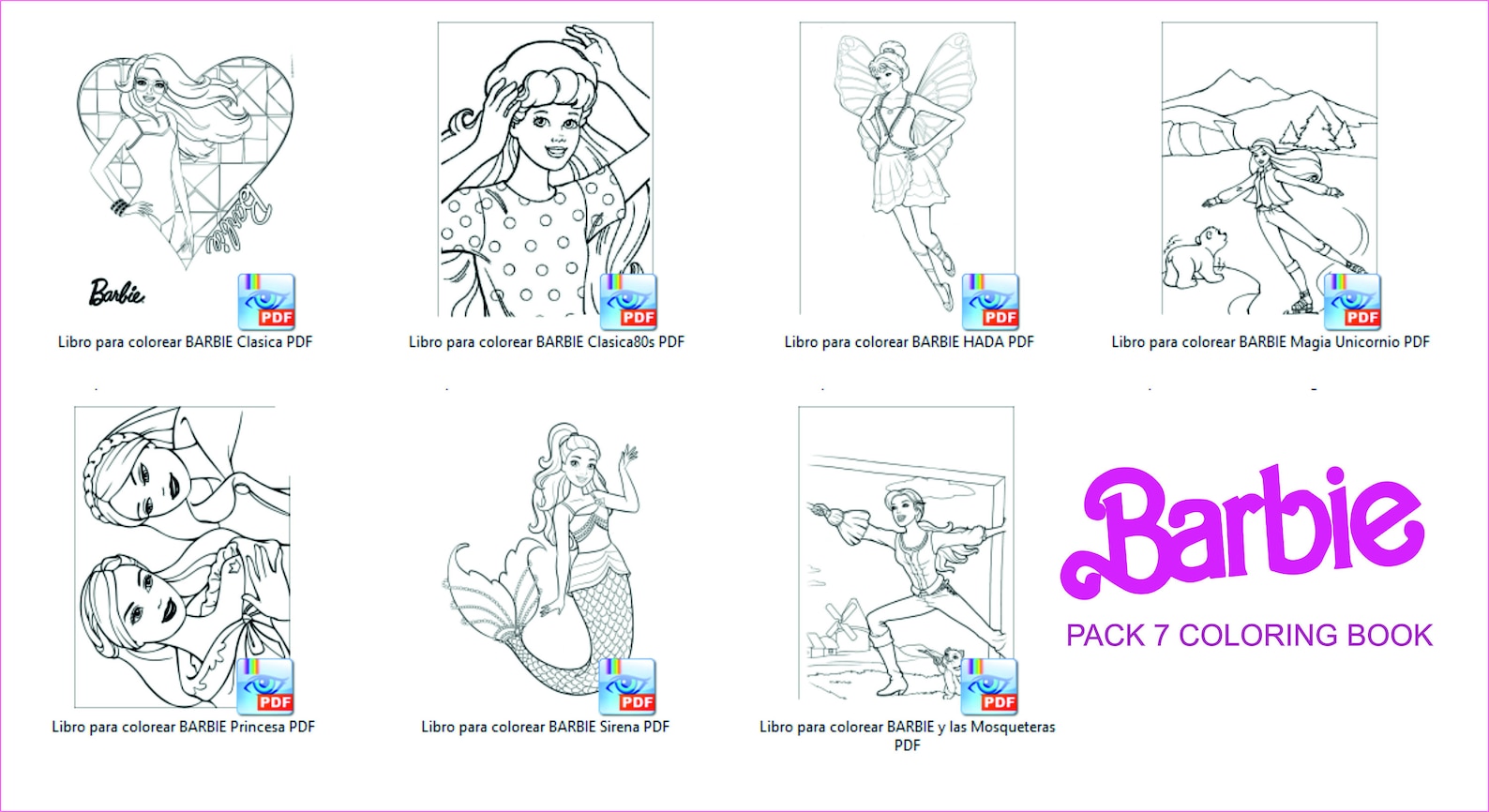 Barbi Bundle Coloring Book Printable Coloring Pages - Etsy