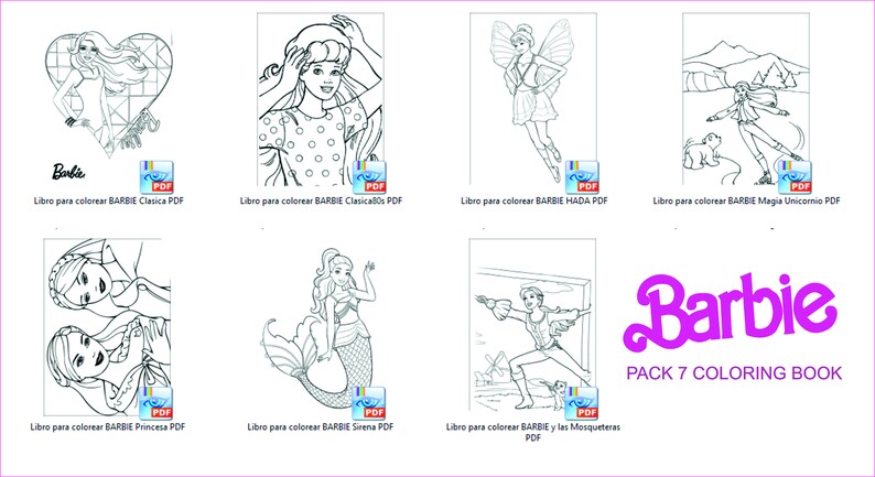 Barbi Bundle Coloring Book Printable Coloring Pages - Etsy