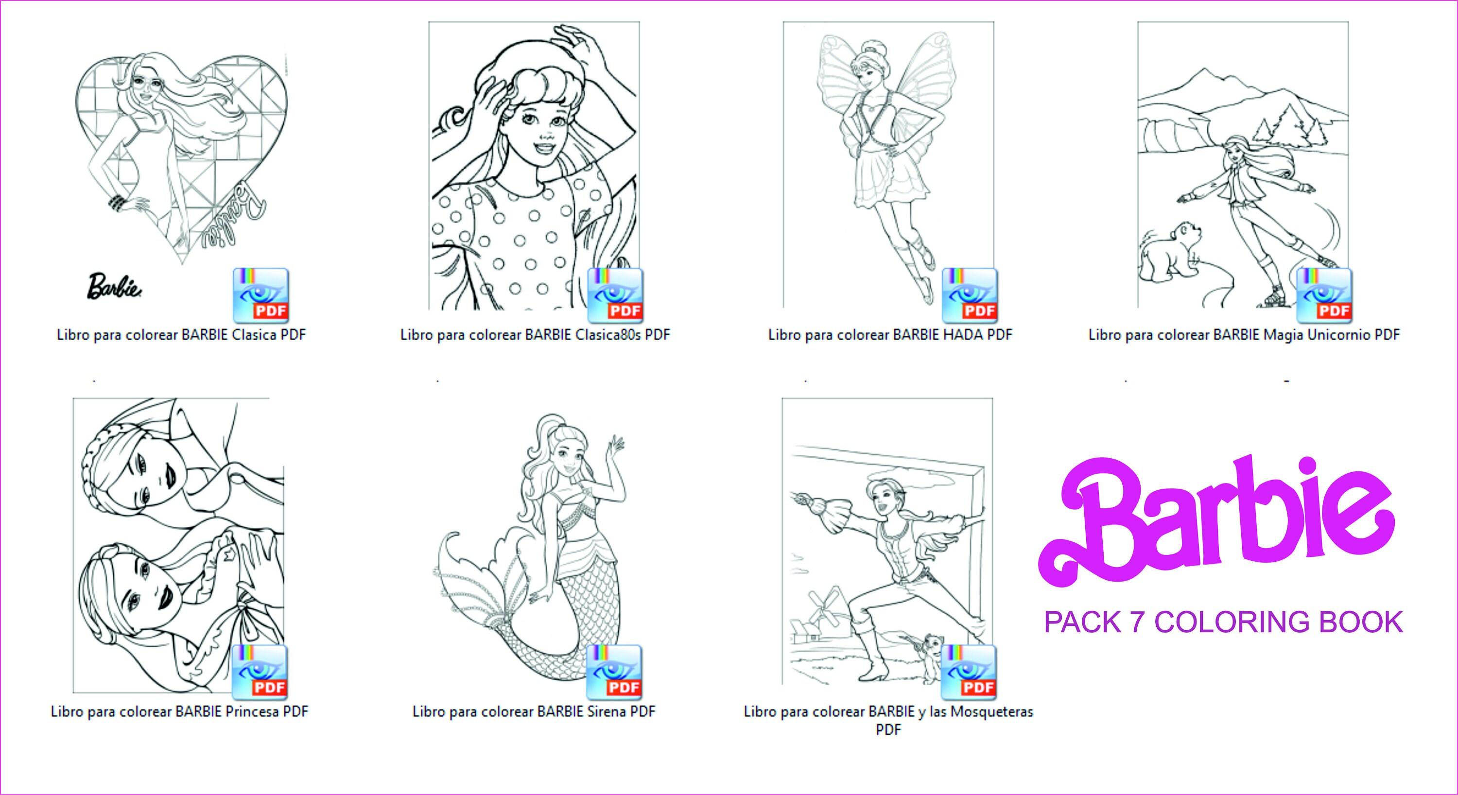 Barbi Bundle Coloring Book Printable Coloring Pages - Etsy