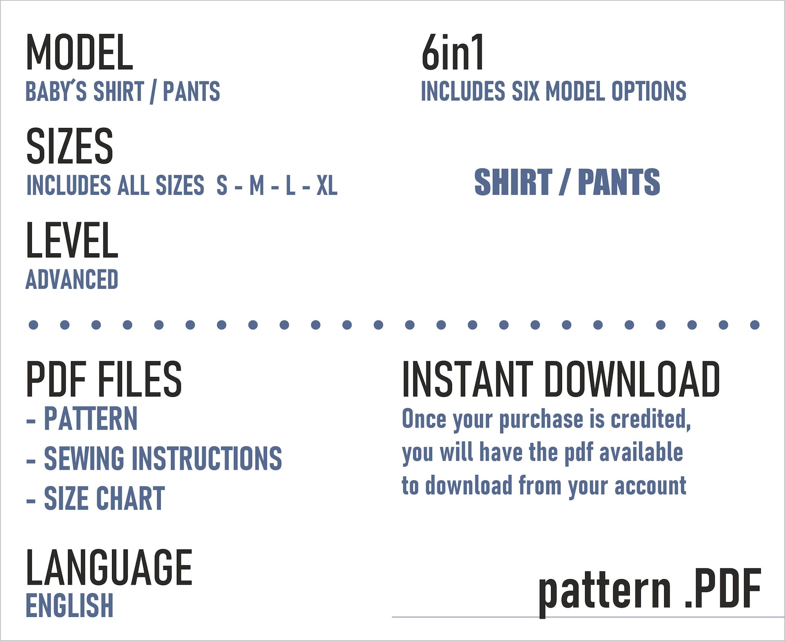 PDF Sewing Pattern | Baby Shirt Pattern | Baby Pants | PDF Baby Clothes ...