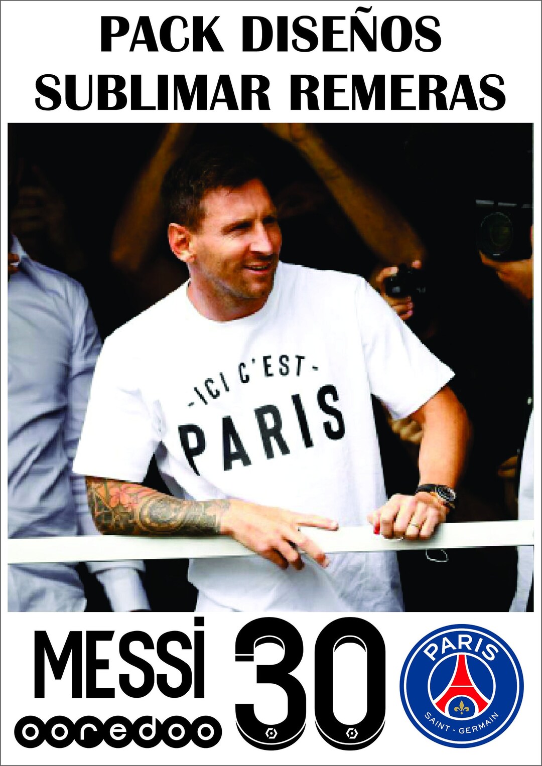Lionel Messi PSG T-shirt Design Bundle Printable Tshirt Sublimation ...