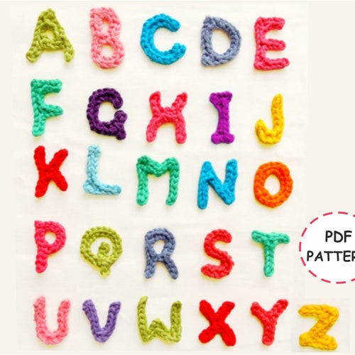 Applique Letters Pattern Crochet Uppercase PDF Instant | Etsy