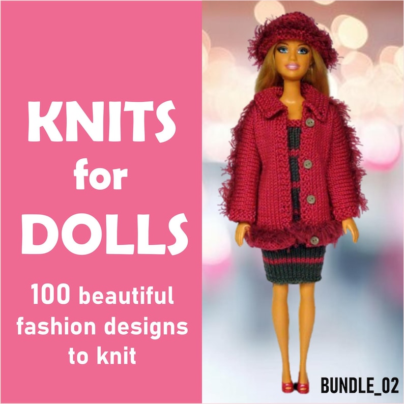 100 Knitting Patterns | PDF Doll Clothes Patterns | Vintage Dolls Knit Outfits | Bundle 02 ...
