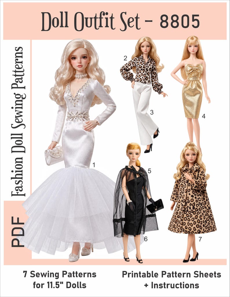 Fashion Doll Sewing Pattern PDF | Vintage 11.5