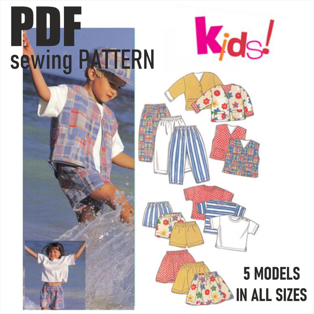 PDF Sewing Pattern | Kids T-shirt Pattern | Children Pattern | Kids ...