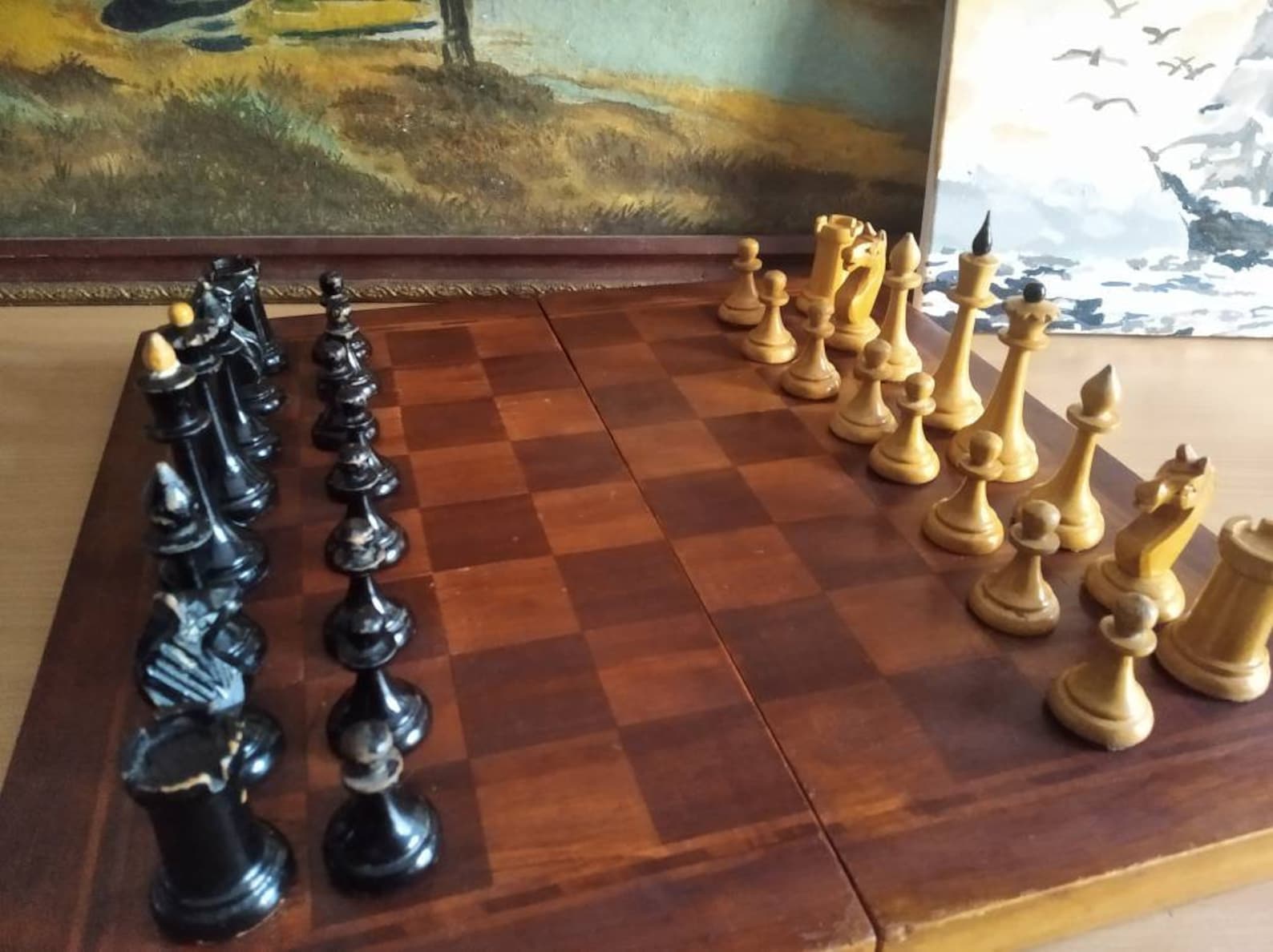 Soviet Big Wooden Chess set Massive Wooden Chess Set Old | Etsy